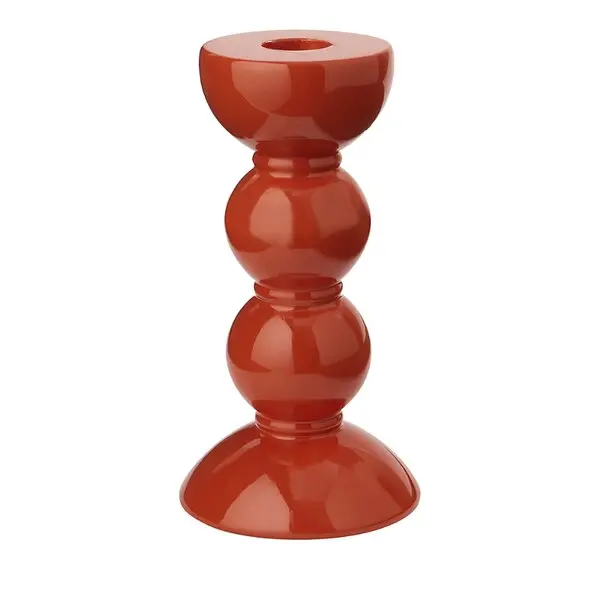 ADDISON ROSS Lacquered Bobbin-shaped Candlestick, Medium - Orange