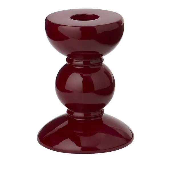 ADDISON ROSS Lacquered Bobbin-shaped Candlestick, Small - Cherry