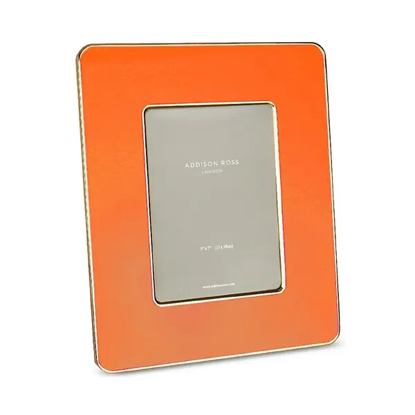 ADDISON ROSS Gold Edged Studio Enamel Photo Frame, 5 X 7 - Orange
