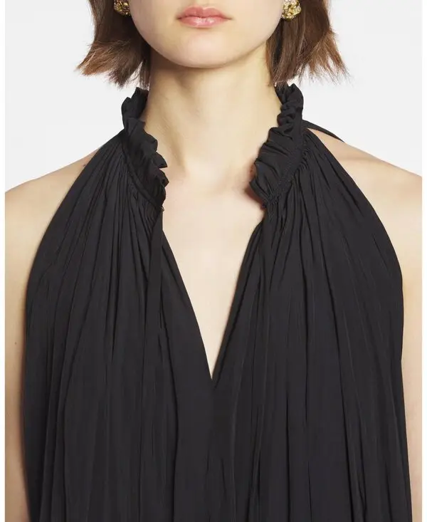 LANVIN Short Dress With Ruffles - Black