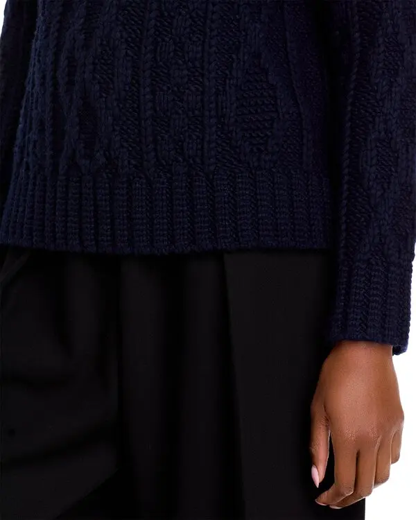 Vince Textured Cable Knit Funnel Neck Sweater
