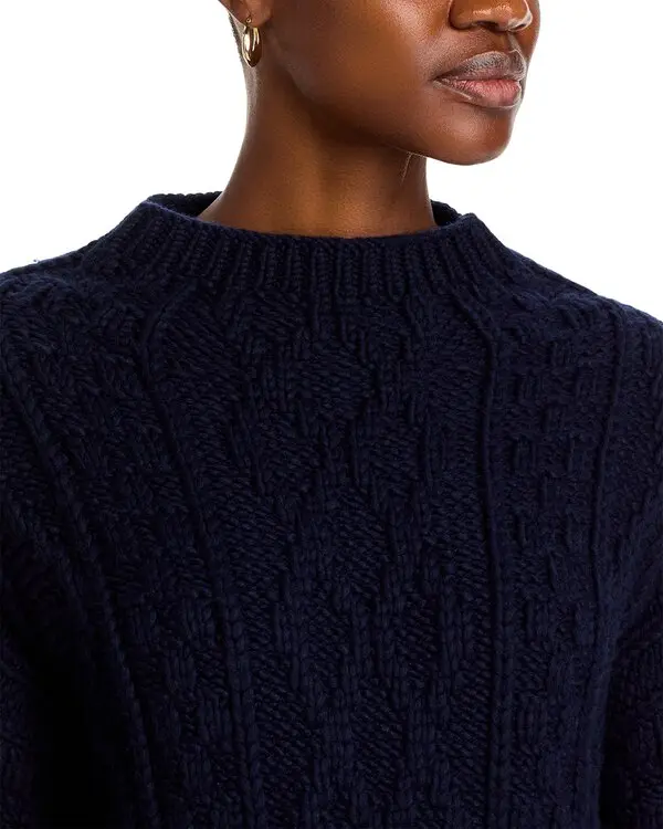 Vince Textured Cable Knit Funnel Neck Sweater