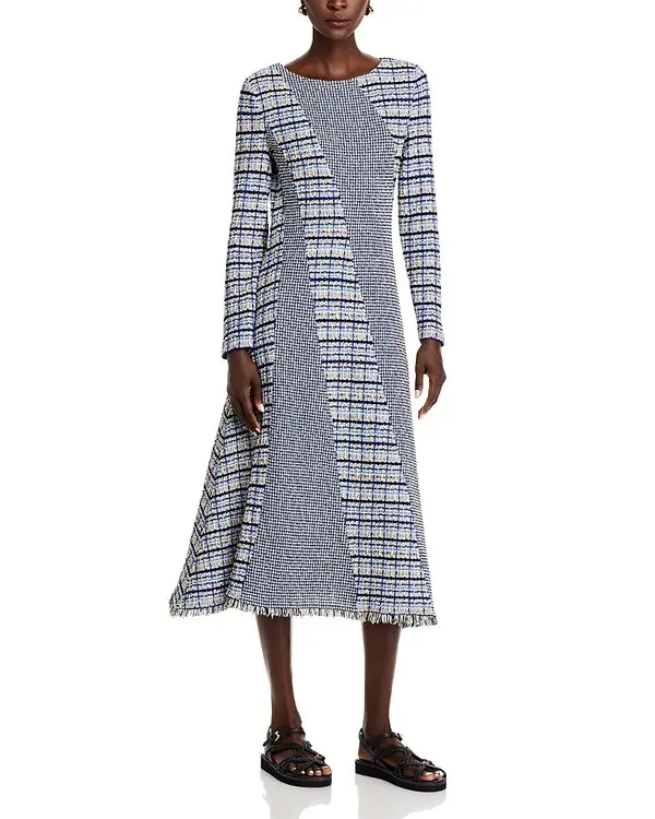 Misook Tweed Knit Dress - Stary Night Blue/multi