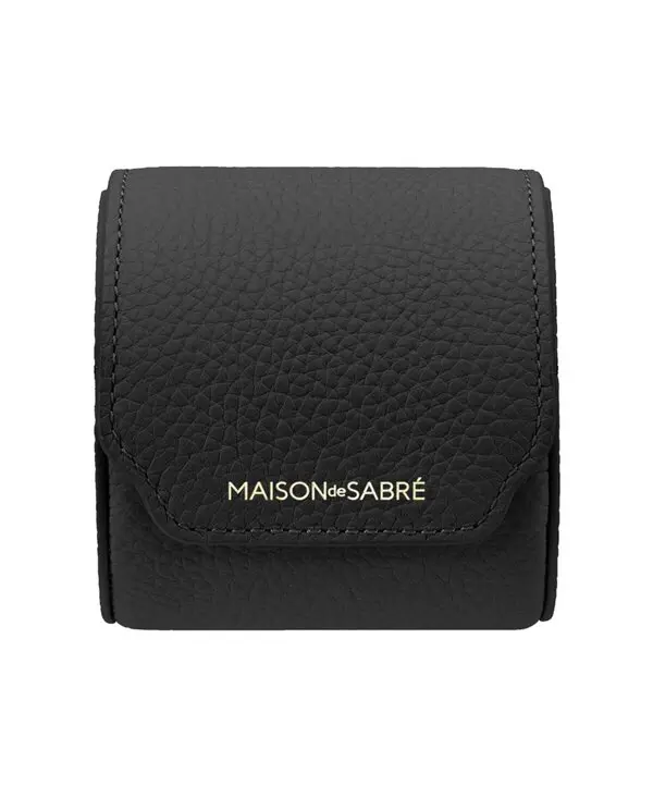 MAISON DE SABRE Leather Watch Roll - Black Caviar