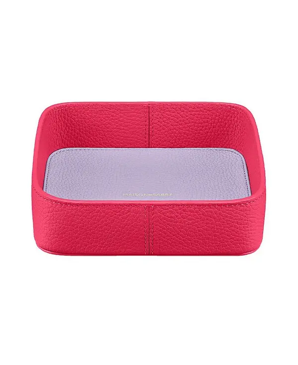 MAISON DE SABRE Leather Catchall Tray - Fuchsia Lavender