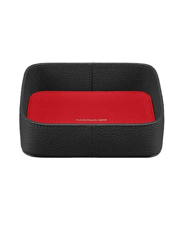 MAISON DE SABRE Leather Catchall Tray - Rouge Noir