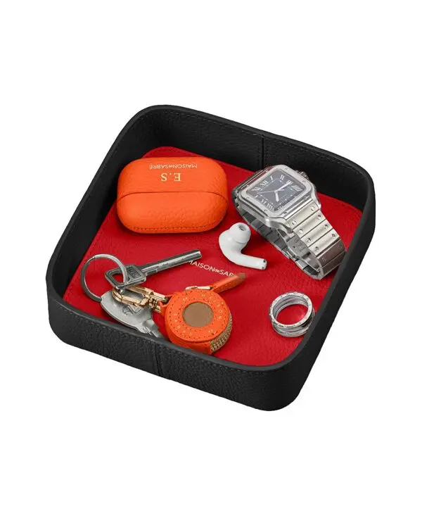 MAISON DE SABRE Leather Catchall Tray - Rouge Noir