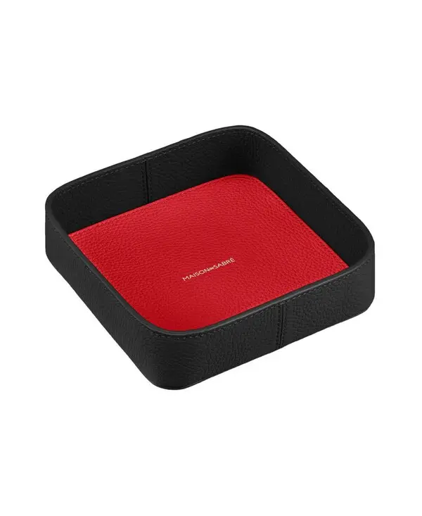 MAISON DE SABRE Leather Catchall Tray - Rouge Noir