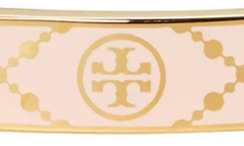 Tory Burch Icon T Monogram Hinge Bangle Bracelet - Tory Gold/pink