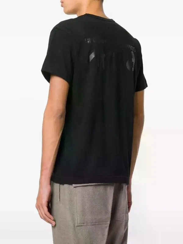 Play Comme Des Garcon Logo Print Cotton T-shirt - Black