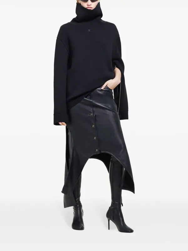 COURREGES Oversized Mock-neck Sweater - Black