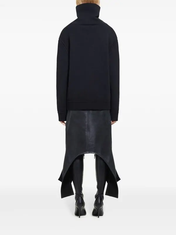 COURREGES Oversized Mock-neck Sweater - Black
