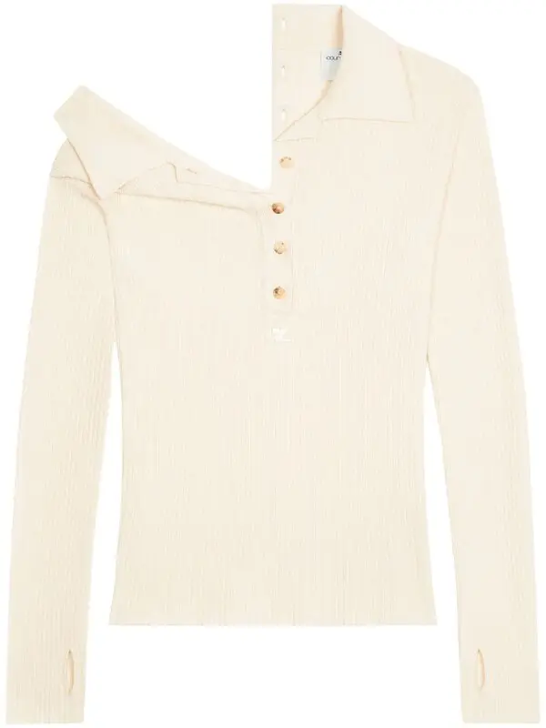 COURREGES Multi-button Polo Sweater - Neutrals
