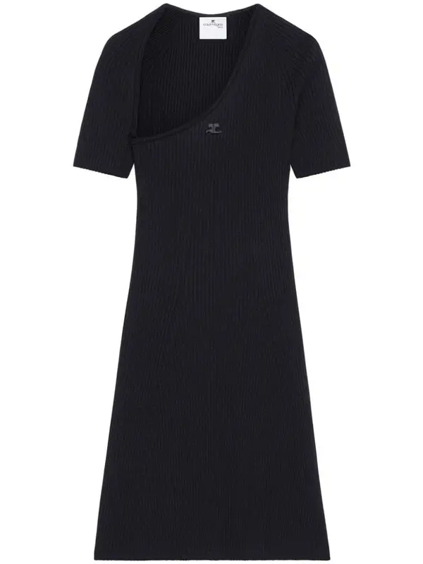 COURREGES Slash Ribbed Knit Dress