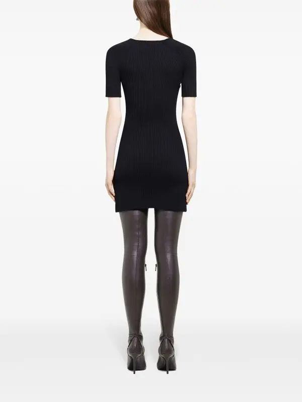COURREGES Slash Ribbed Knit Dress