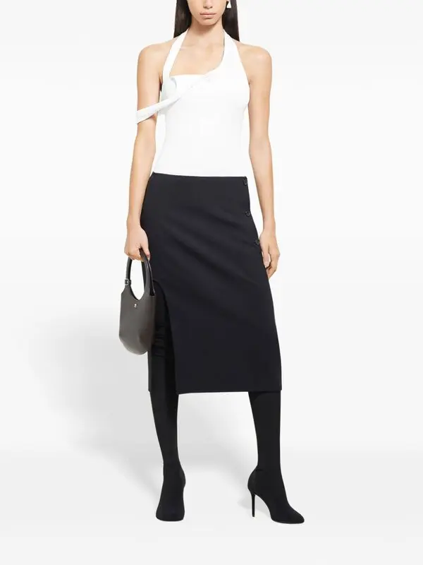 COURREGES Asymmetric Ribbed-knit Tank Top