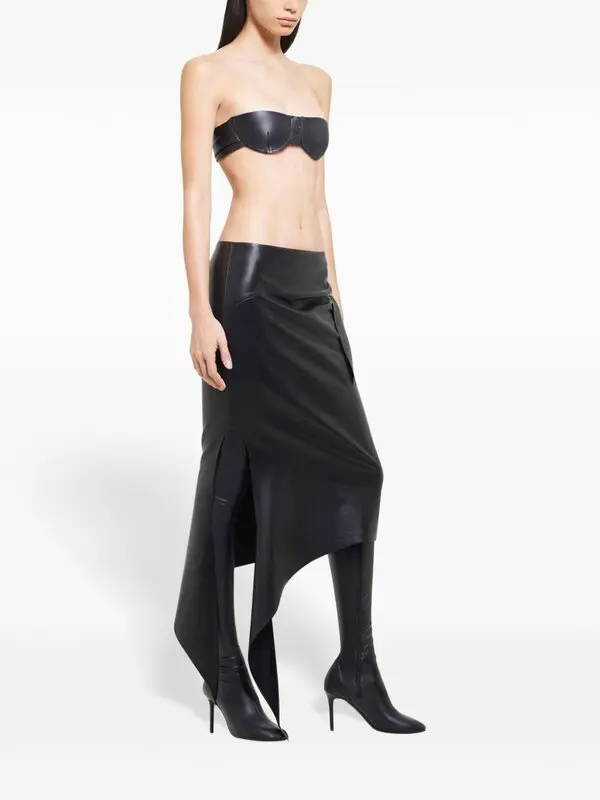 COURREGES Knot Leather Bra Top
