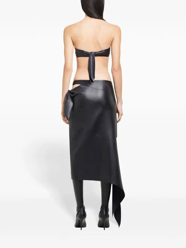 COURREGES Knot Leather Bra Top