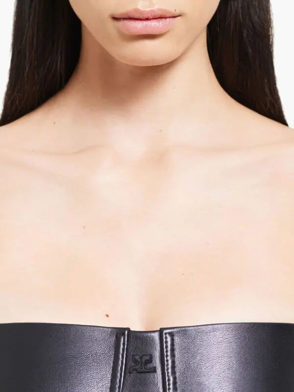 COURREGES Knot Leather Bra Top