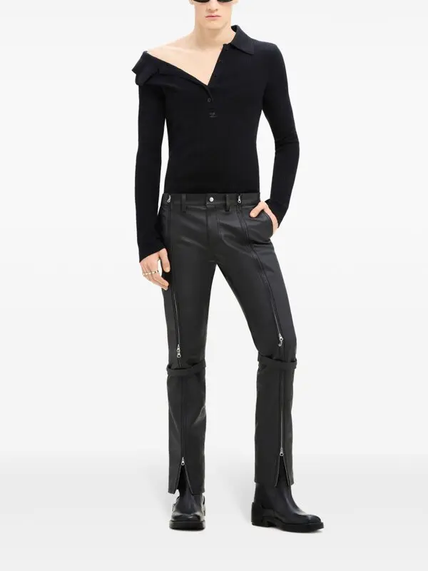 COURREGES Multi-button Polo Sweater - Black