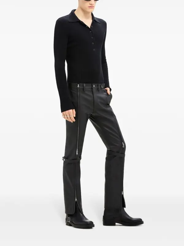 COURREGES Multi-button Polo Sweater - Black