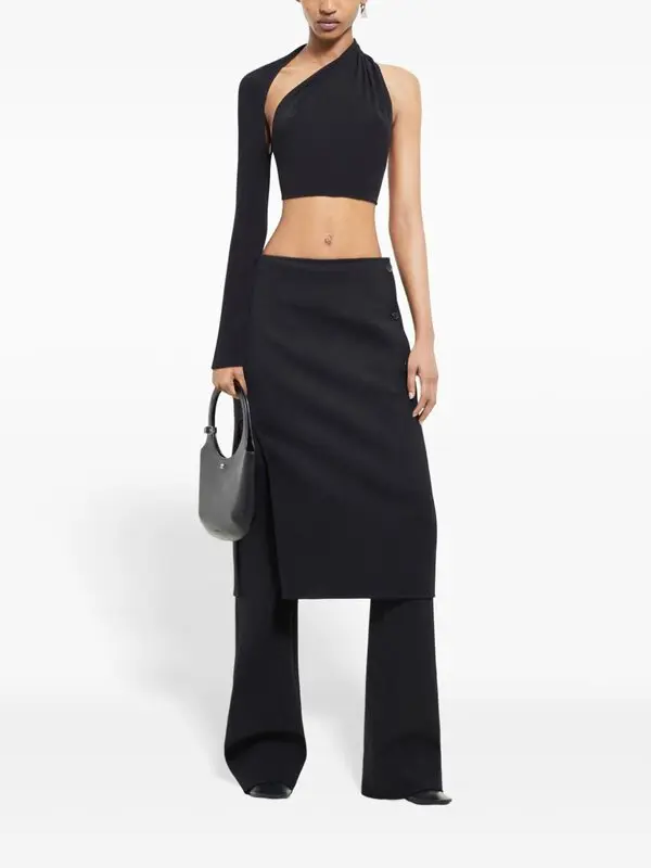 COURREGES Oblique Tailored Midi Skirt - Black