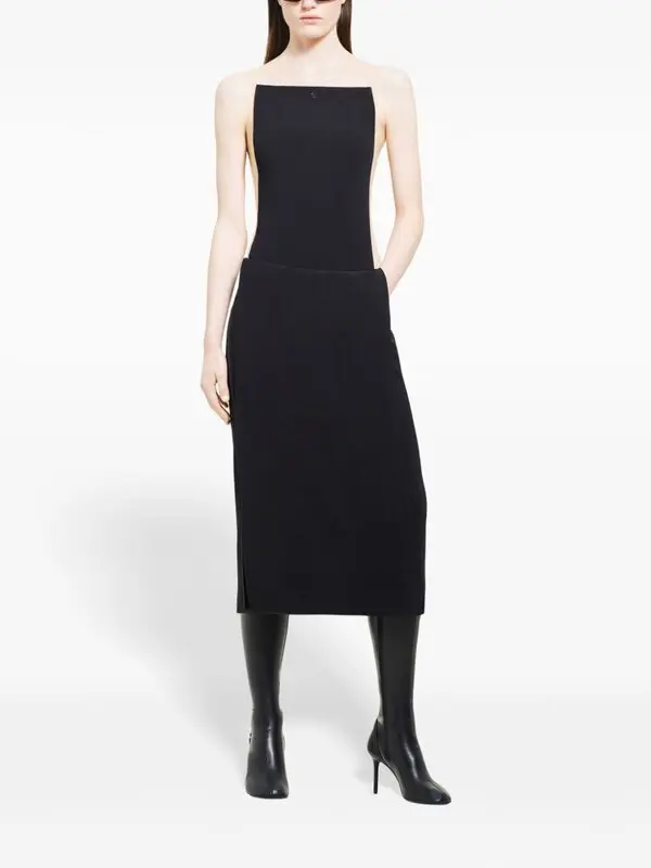 COURREGES Illusion Draped Midi Skirt
