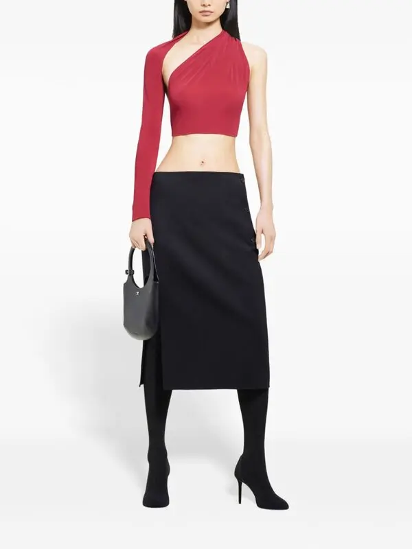 COURREGES Slash Asymmetric Cropped Top - Red