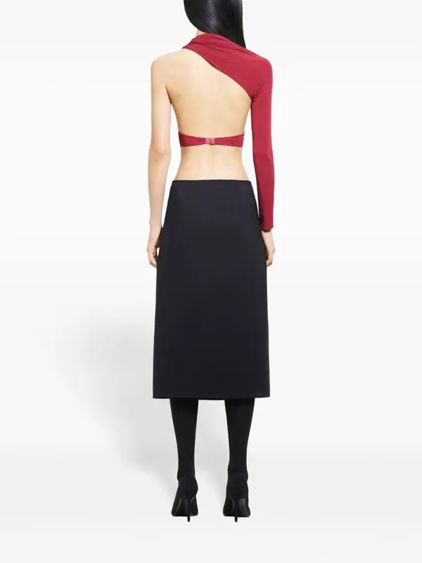 COURREGES Slash Asymmetric Cropped Top - Red