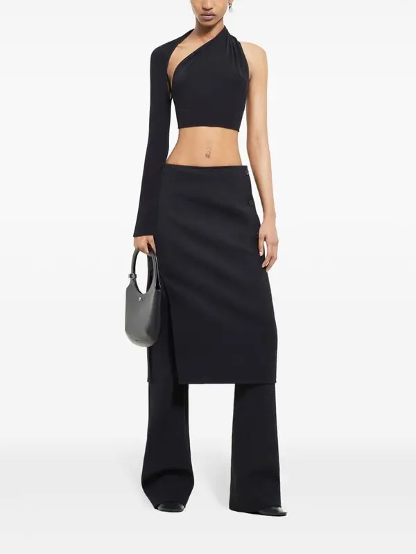 COURREGES Slash Asymmetric Cropped Top - Black