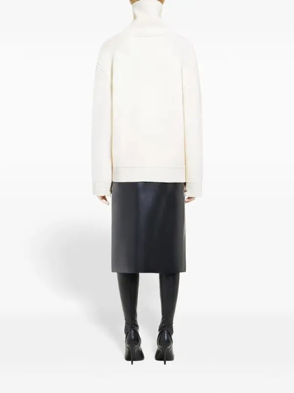 COURREGES Oversized Mock-neck Sweater - Neutrals