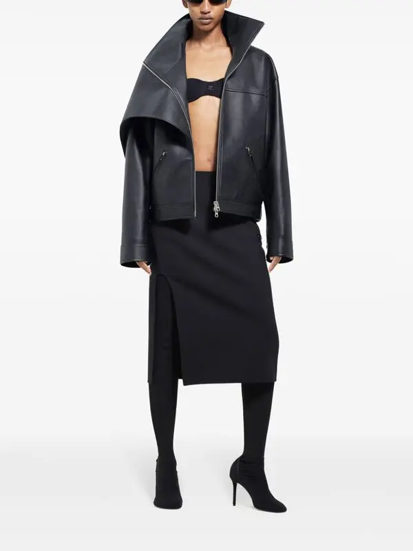 COURREGES Oversized Leather Jacket