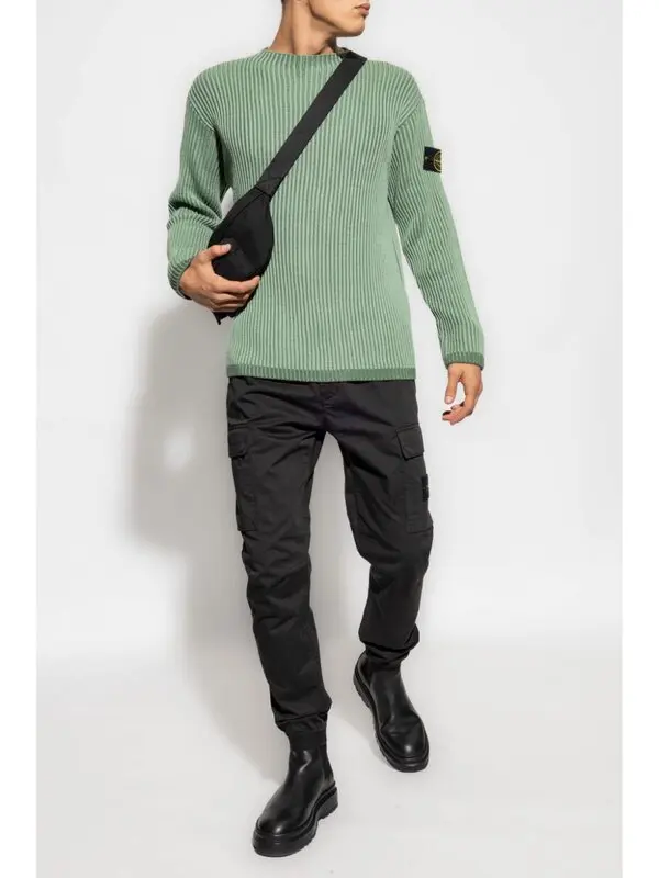Stone Island Ribbed Virgin Wool Jumper