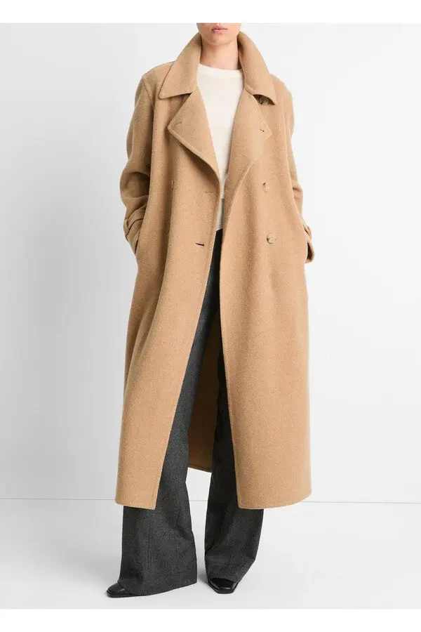 Vince Lofty Italian Wool-blend Belted Long Coat