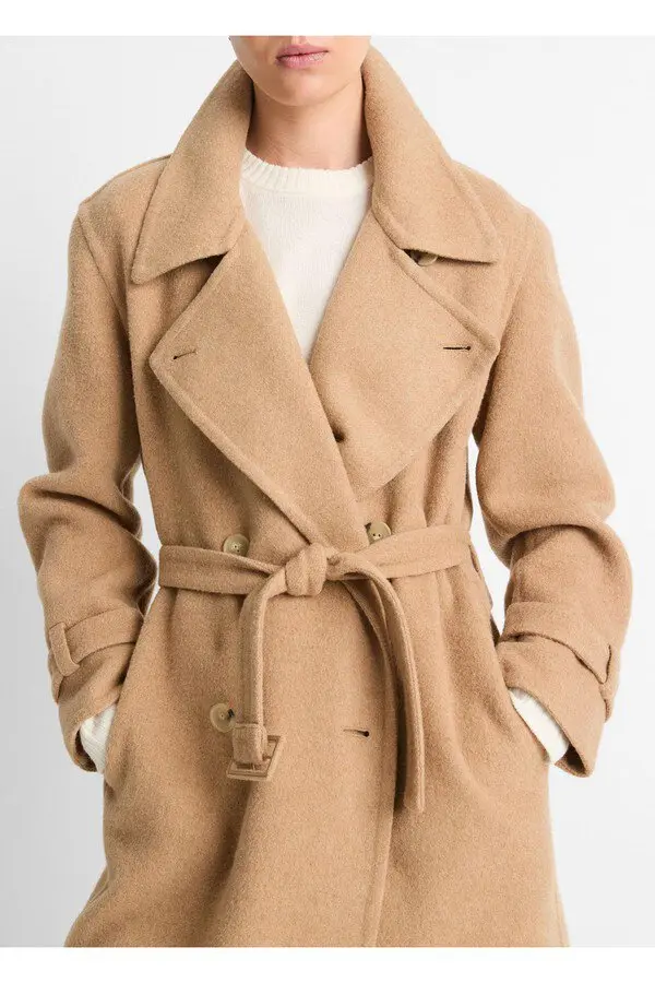Vince Lofty Italian Wool-blend Belted Long Coat