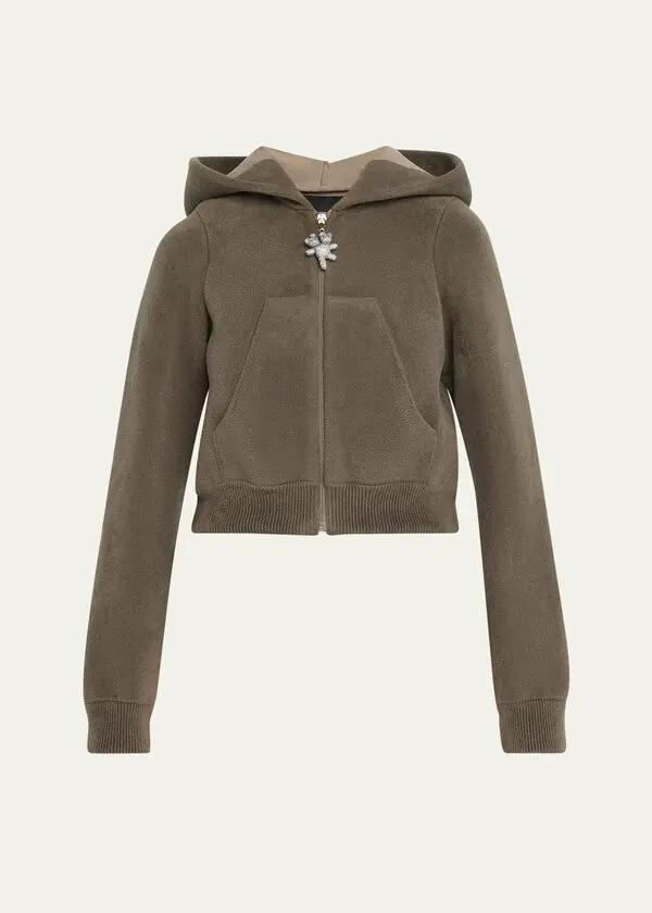 Marc Jacobs Cropped Zip Up Hoodie With Heaven Brand Embroidery