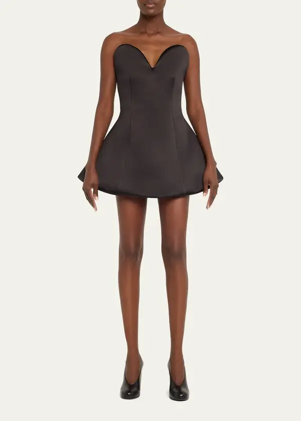 Marc Jacobs Strapless Sculptural Mini Flared Dress