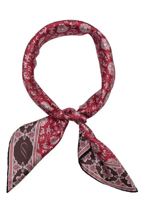 ELIZABETTA Caserta - Hand Rolled Silk Neckerchief - Red