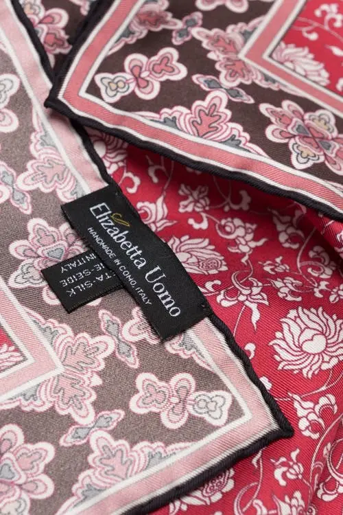 ELIZABETTA Caserta - Hand Rolled Silk Neckerchief - Red