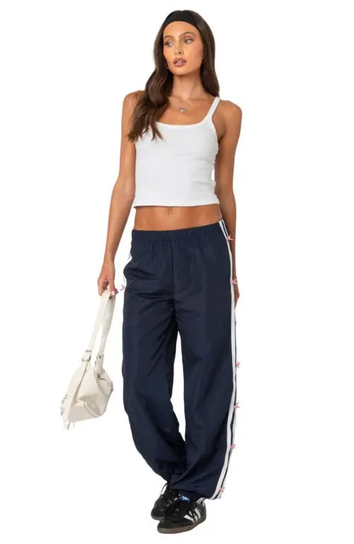 EDIKTED Bow Stripe Track Pants