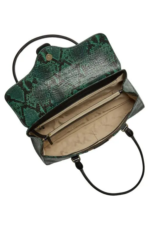 Brahmin Dayan Croc Embossed Leather Satchel