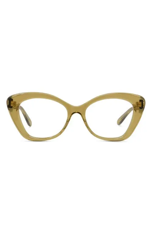 Loewe Curvy Cat Eye Optical Glasses - Shiny Dark Green