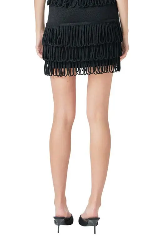 Endless Rose Tiered Fringe Mini Skirt