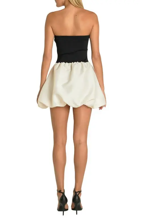 Endless Rose Voluminous Bubble Hem Strapless Minidress
