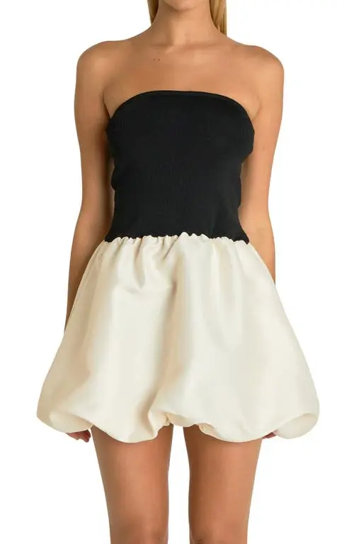 Endless Rose Voluminous Bubble Hem Strapless Minidress
