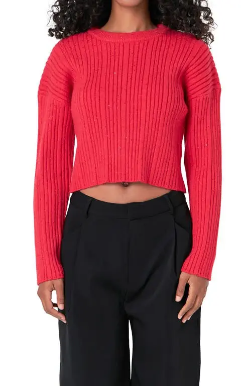 Endless Rose Sequin Crop Sweater