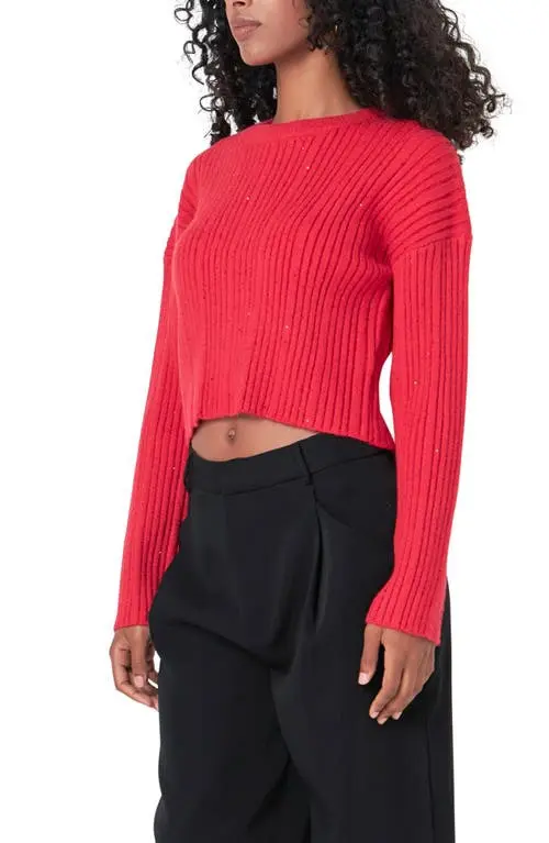 Endless Rose Sequin Crop Sweater