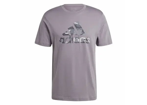Adidas Camo Badge Of Sport Graphic Tee Shirt - Grey Four