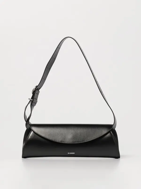 JIL SANDER Leather Shoulder Bag - Black