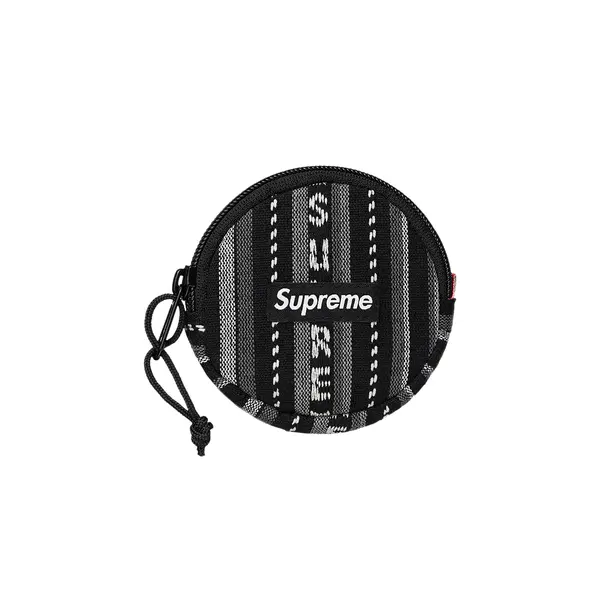Supreme Woven Stripe Coin Pouch - Black